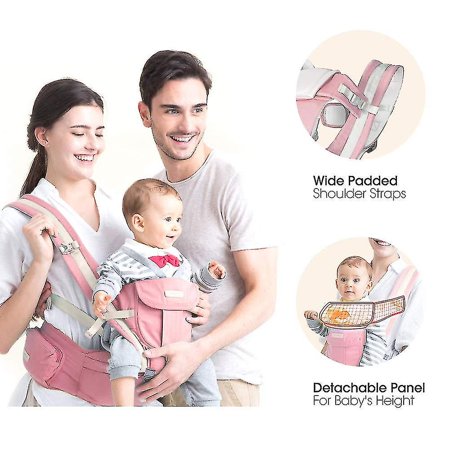 360 All Carry Positions Baby Carrier Baby Hip Seat Carrier(Pink ...