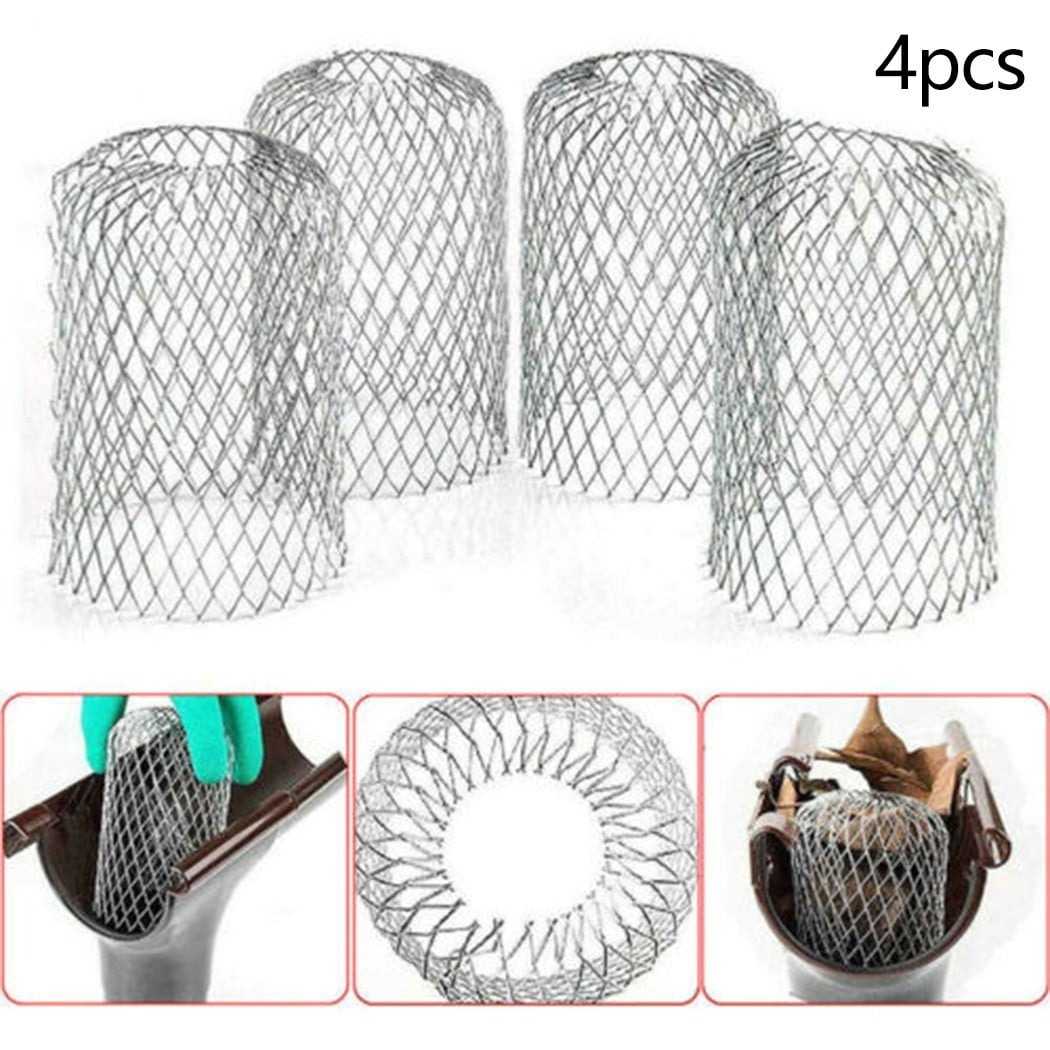MYG Pack of 4 Metal Gutter Leaf Debris Trap Guard Drain Pipe Cover ...