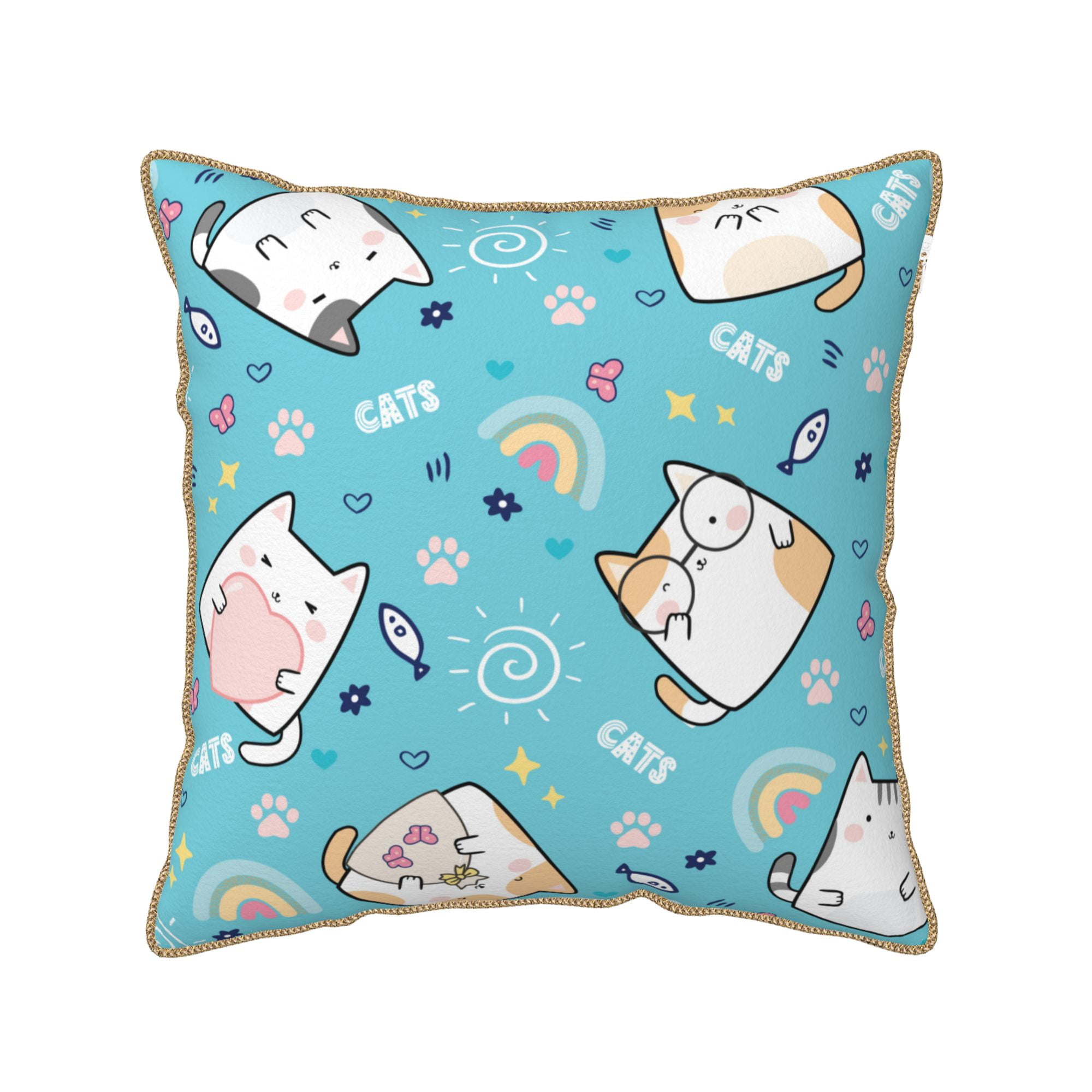 ZNDUO Kawaii Cute Cats Cartoon Animals Throw Pillows, Throw Pillows for ...