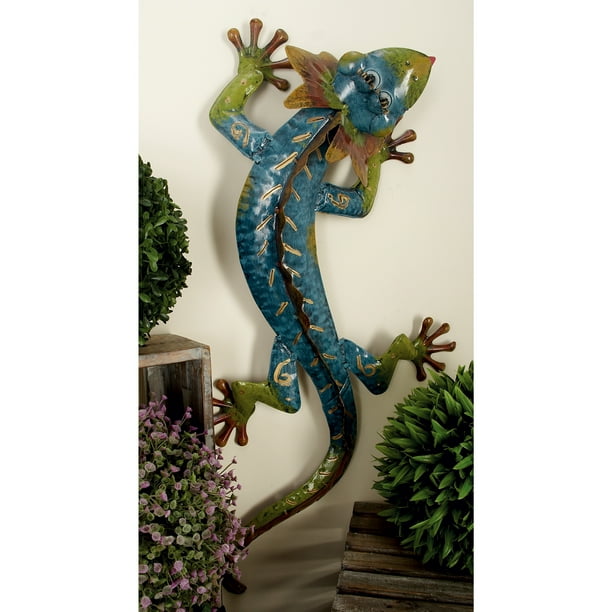 DecMode Green Metal Indoor Outdoor Lizard Wall Decor - Walmart.com
