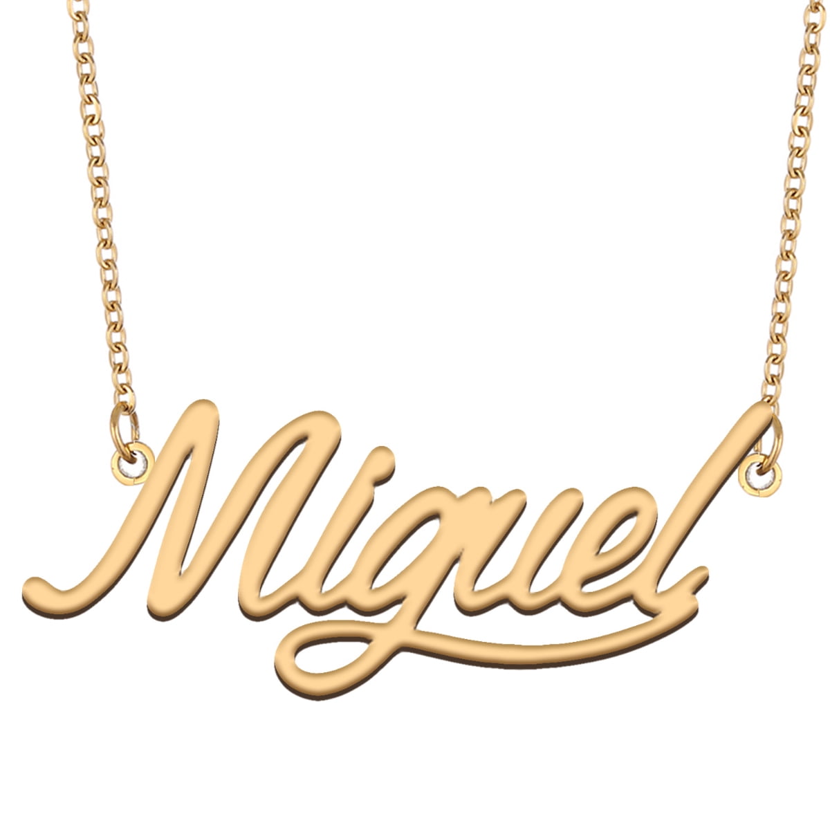 HUAN XUN Miguel Letters Name Necklace Gold Men Necklaces with Names ...