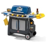 Step2 Sizzle & Smoke Barbecue Blue Toddler Grill Playset with 15 Piece ...