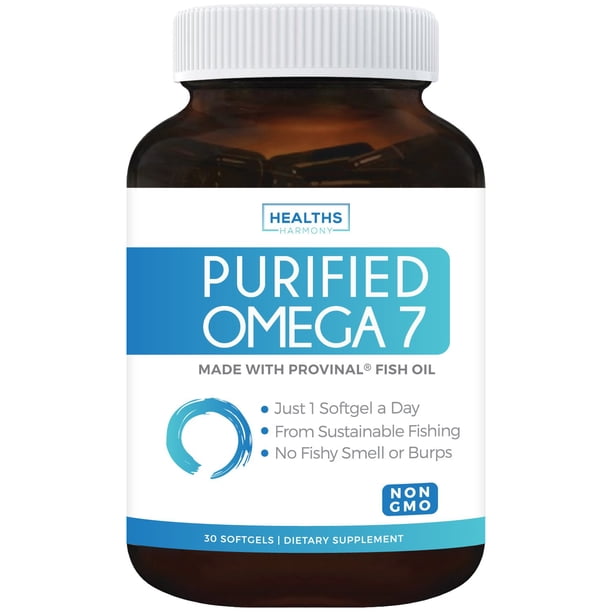 Healths Harmony Purified Omega 7 Fish Oil Supplement - Omega 7 (NON-GMO ...