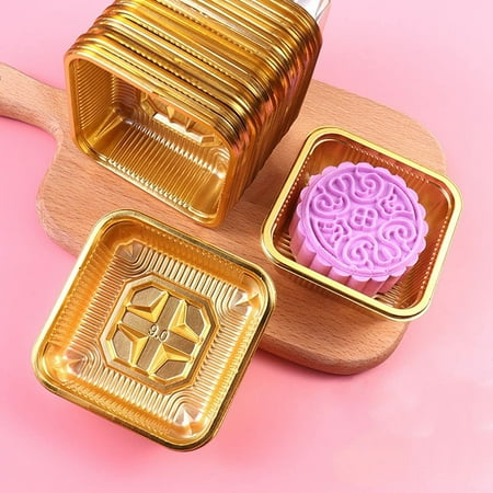 WEIS Mooncake Tray 100PCS Square Mooncake Packaging Boxes Container ...