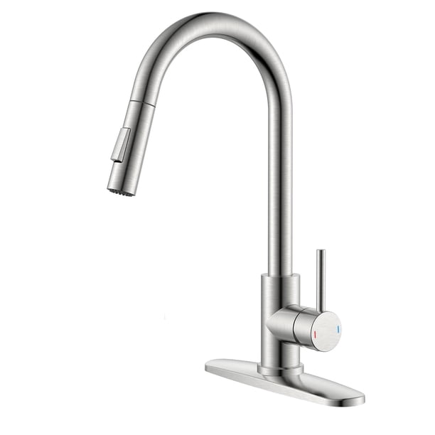 APPASO Modern Kitchen Faucet with Pull Down Multi-Flow Sprayer Brushed ...