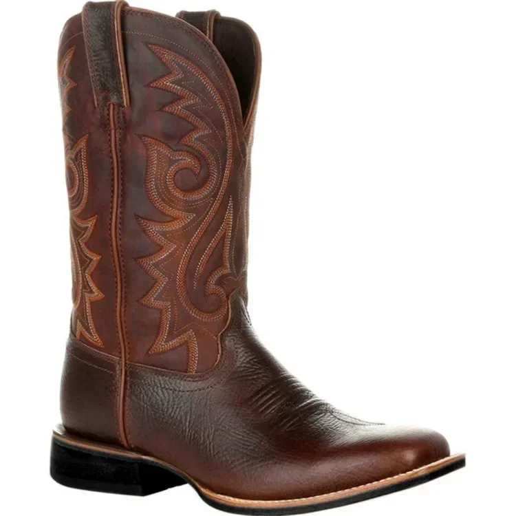 Click here for Ooca Men Boots Mid Calf Western Cowboy Motorcycle... prices