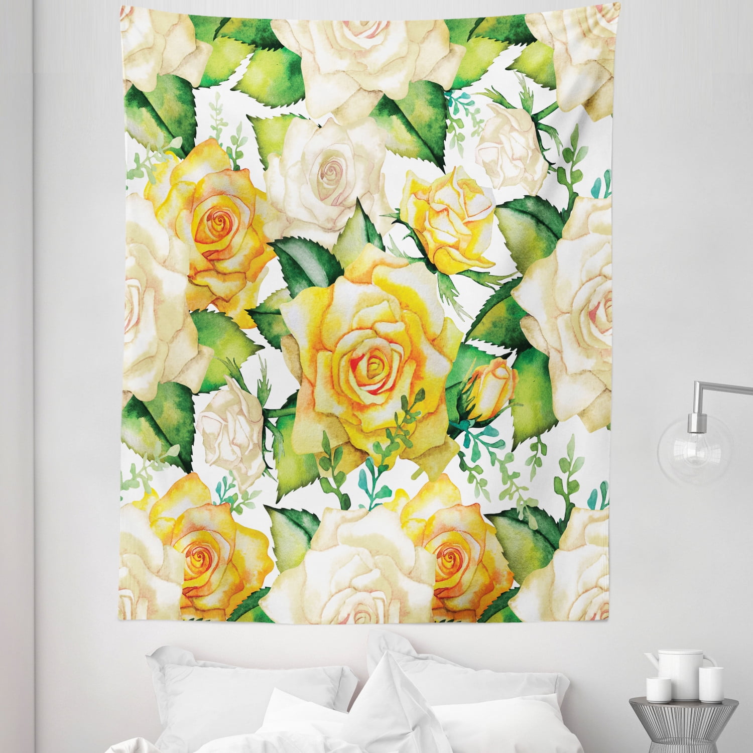 Rose Tapestry, Roses Illustration in Watercolor Painting Effect Ornate ...
