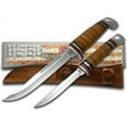 Case Outdoor Hunting 2 Knife Set with Fixed Blade and Leather Sheath ...