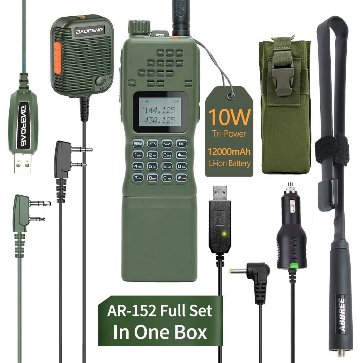 AR-152 10W Powerful Ham Radio Military Grade Long Range Two Way Radio ...