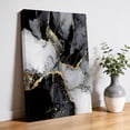 Black Marble Canvas Wall Art for Living Room, Vintage Abstract Gradient ...