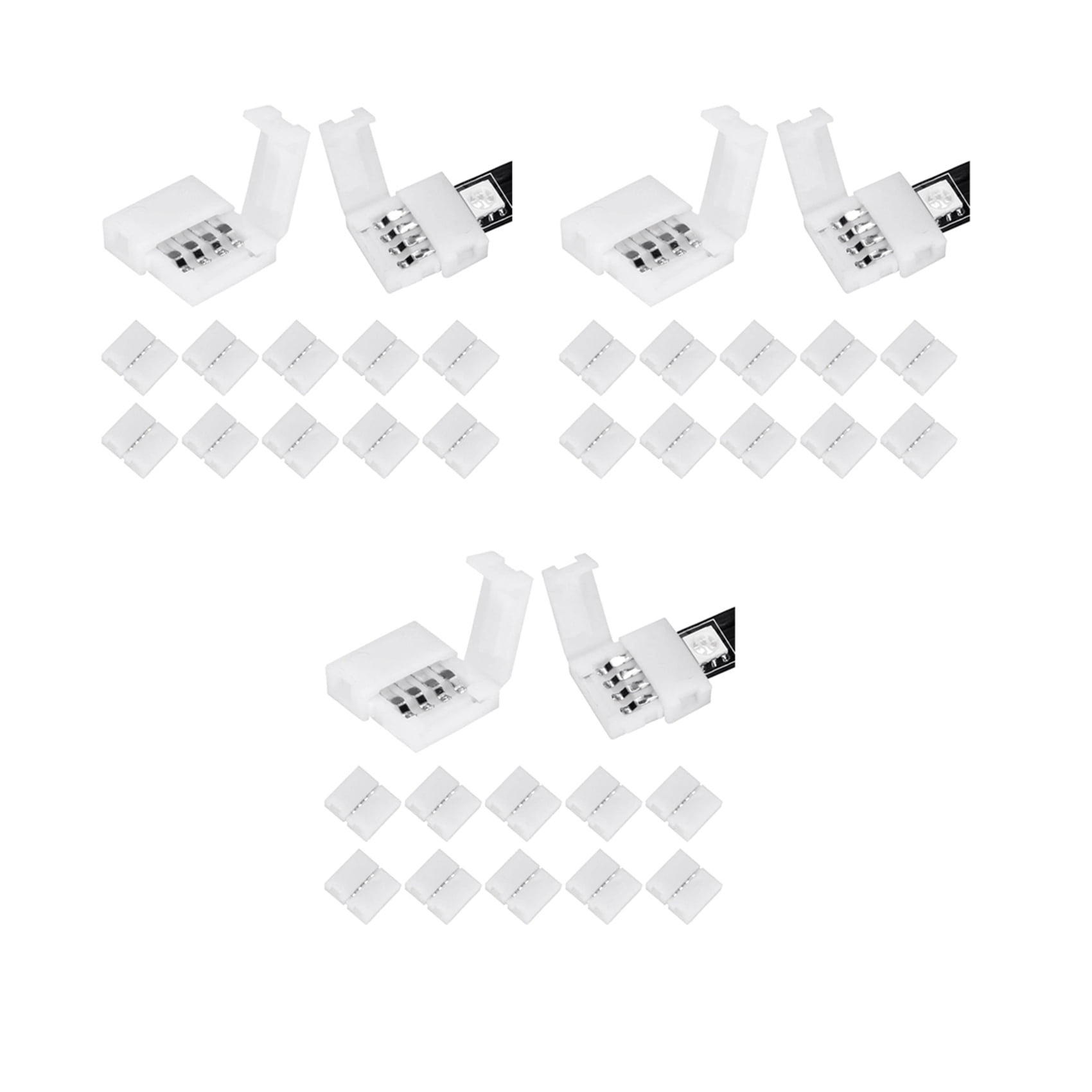 150 Paquetes de Conectores de Tira de Luz LED Rgb de 4 10 mm Tira de ...