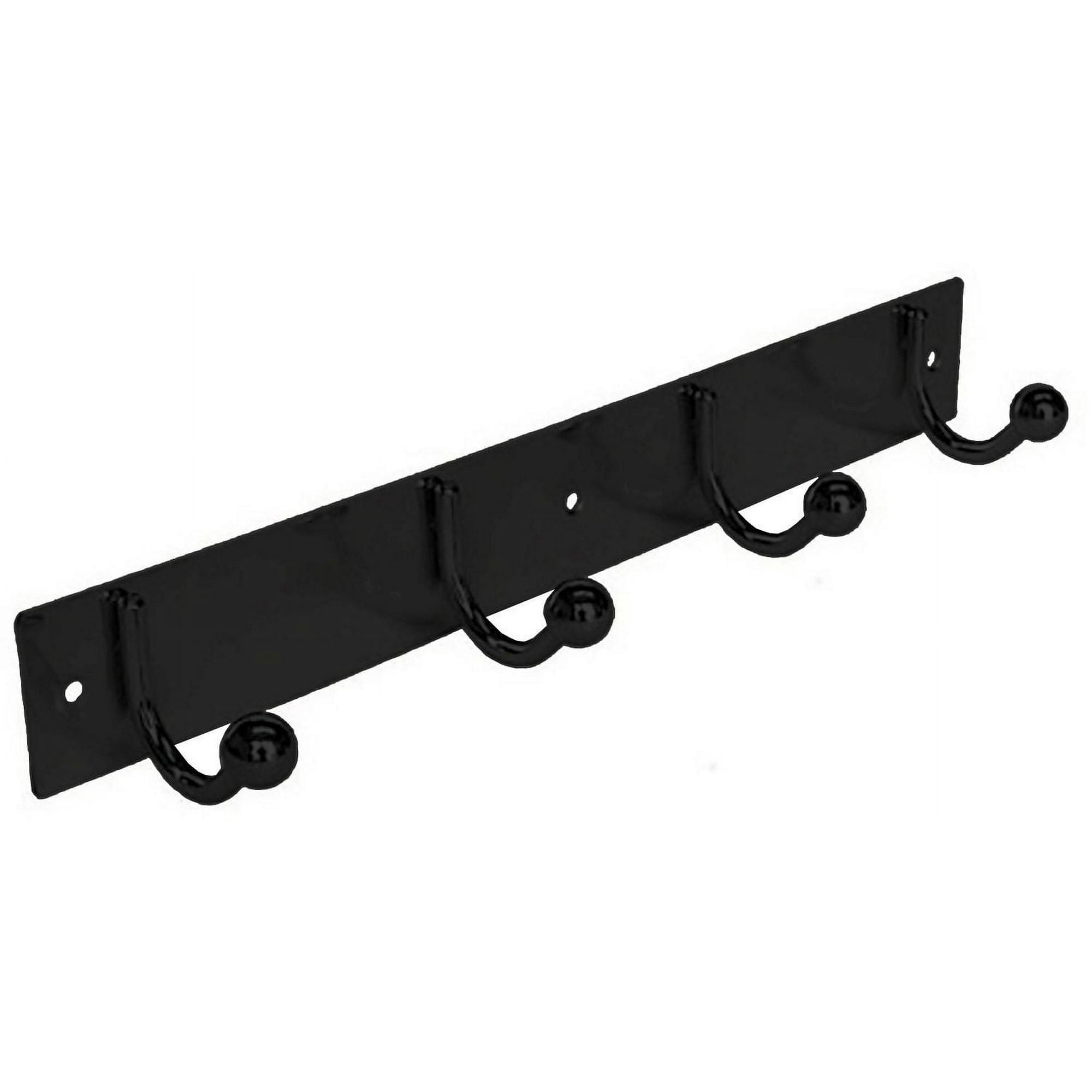 Click here for Era Bar With 4 Hooks Metal Wall Mount Black; Organ... prices