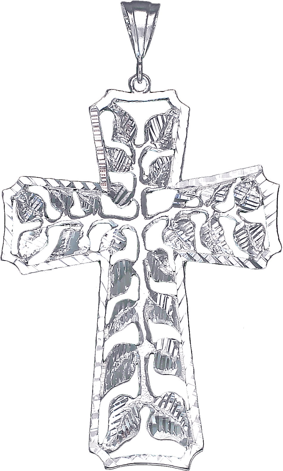 Huge Heavy Sterling Silver Cross without Jesus Pendant Necklace 3.9 ...