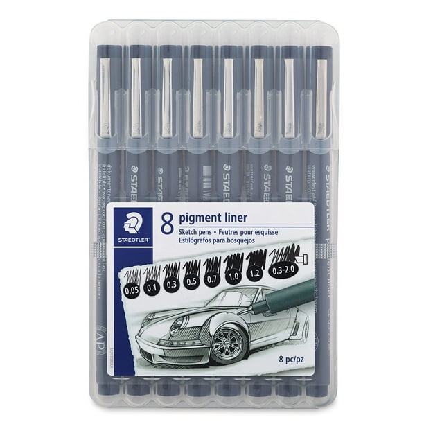 Staedtler, STD308SB8, 8 Pigment Liner Sketch Pen Set, 8 / Set - Walmart ...
