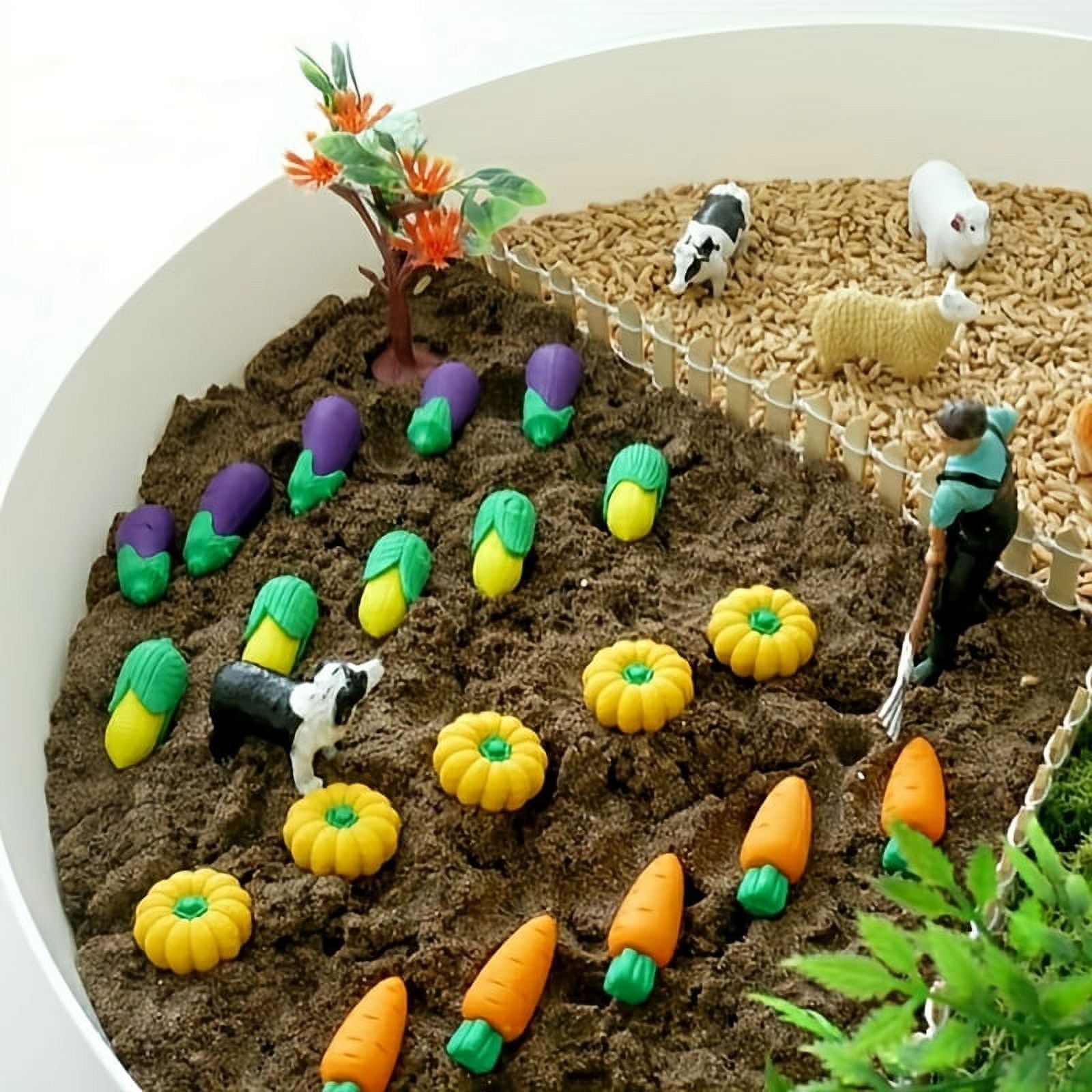 Farm Sandbox Game Accessories, Farmer Vegetable Models, Sensory Game ...