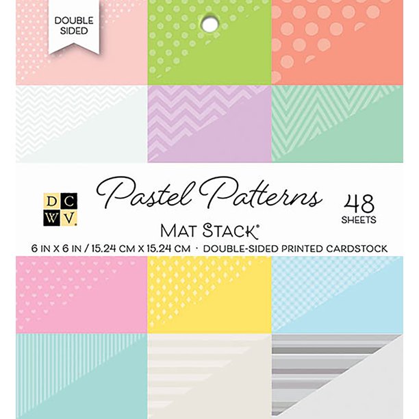 Dcwv Double-Sided Cardstock Stack 6"X6" 48/Pkg-Pastel Patterns, 12 ...