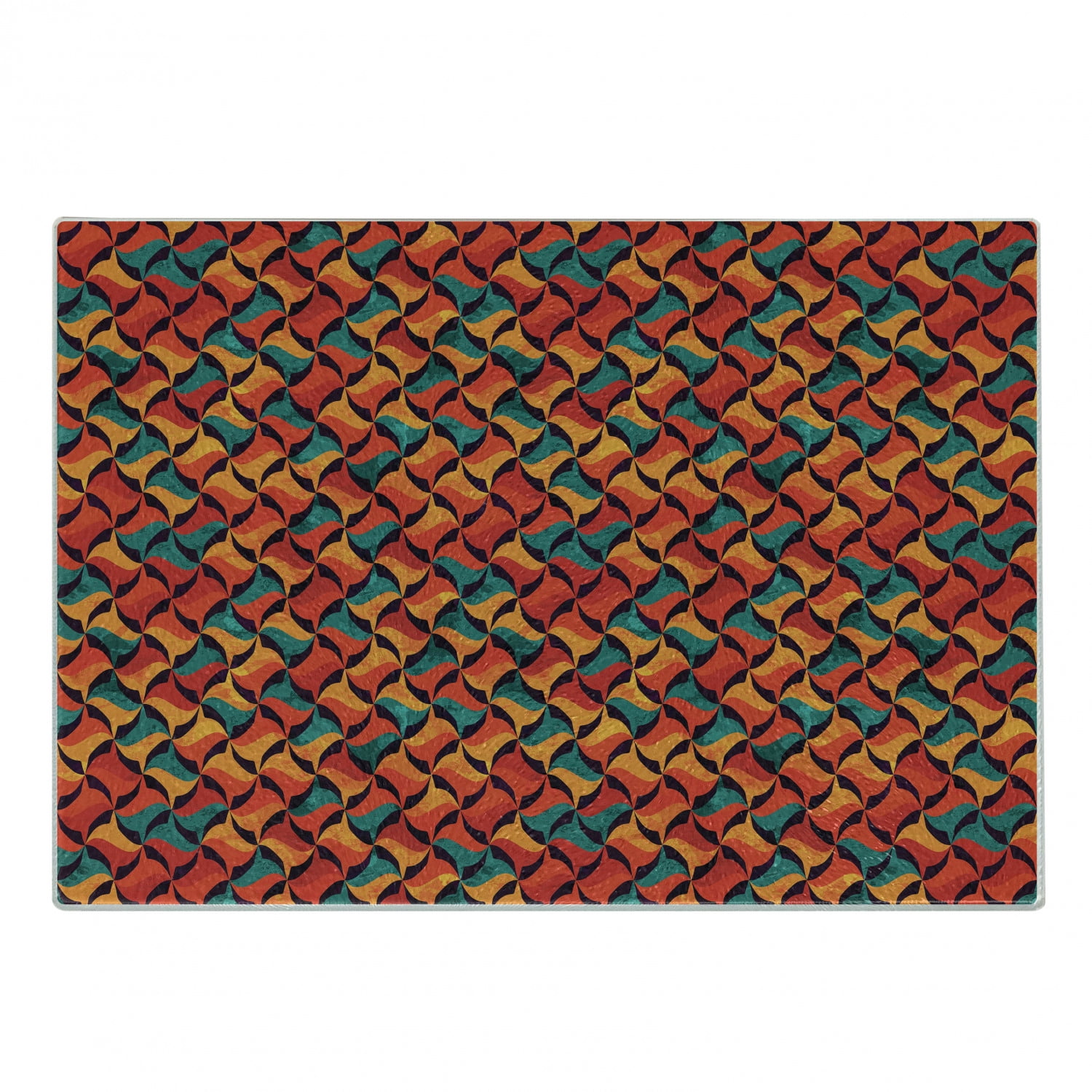 Geometric Cutting Board, Abstract Funky Waves Contemporary Style Pastel ...