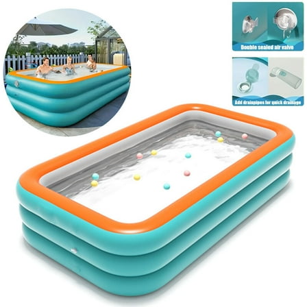 Large Inflatable Pool for Adults, 145" X 74" X 22" Oversized Thickened ...