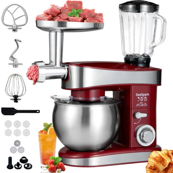 6-in-1 Multifunctional Stand Mixer, 5.3Qt 660W, 6-Speed Tilt-head ...