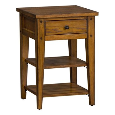 Lake House Accent End Table for Indoor Living Room or Bedroom, Dark ...
