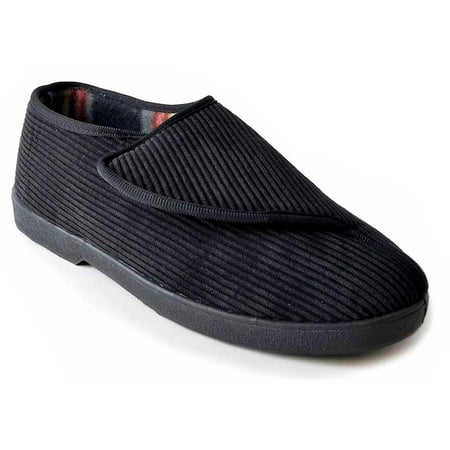 SlumberzzZ Mens Fleece Lined Cord Rib Touch Close Slippers | Walmart Canada