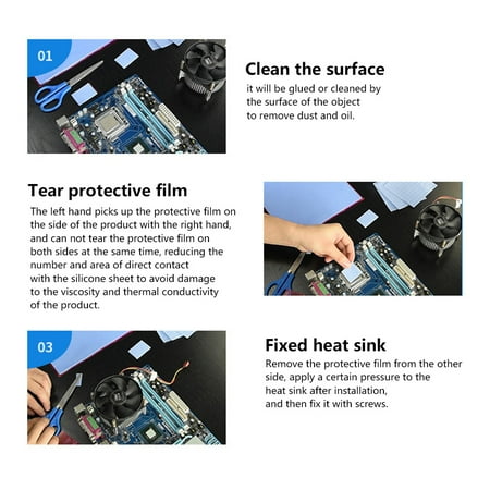 5 Pcs 100x100x1.5mm Silicone Thermal Conductivity Sheet Soft Safe ...