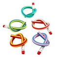 50Pcs Colorful Bendy Flexible Striated Pencil with Eraser for Children ...