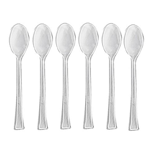96 Mini Clear Plastic Spoons, 4.5 Inches, Elegant And Disposable Clear ...