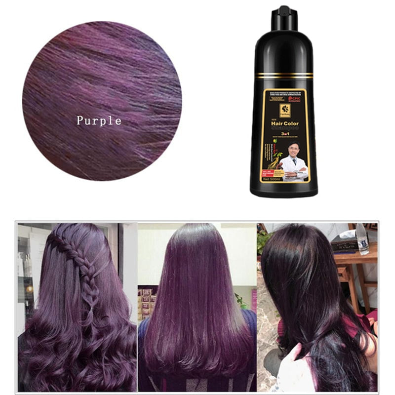 Magic Hair Shampoo/Dye - Black Sesame Oil/Ginseng/Plant Essence for Men ...