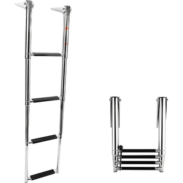 winibo Heavy Duty Boat Telescopic 4 Step Ladder,Stainless Steel Swim ...
