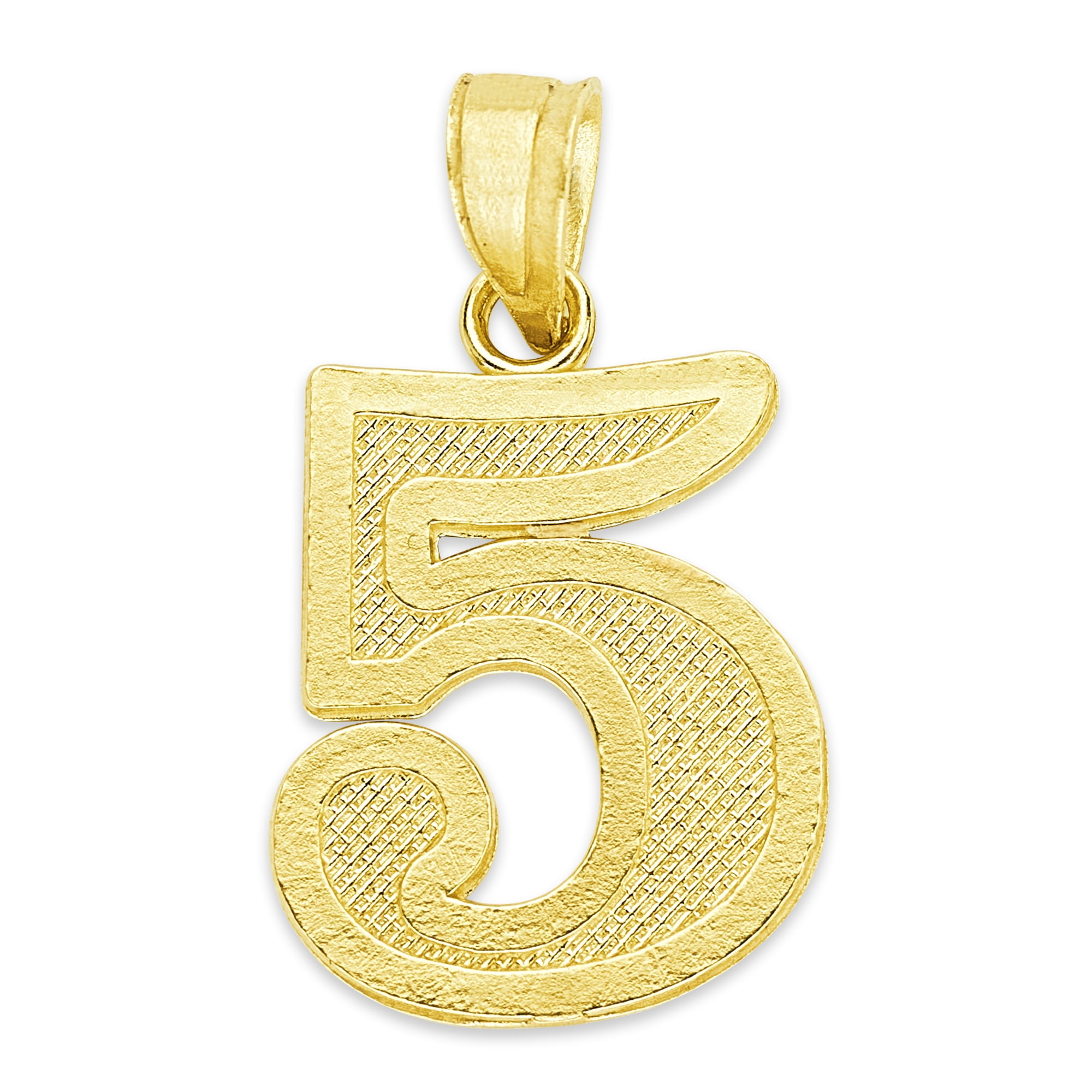 10k Gold Number Necklace, Lucky Number Pendant for Team Member Letter ...