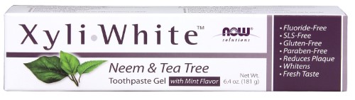 Now XyliWhite Fluoride Free Toothpaste, Neem & Tea Tree, 6.4 Oz ...