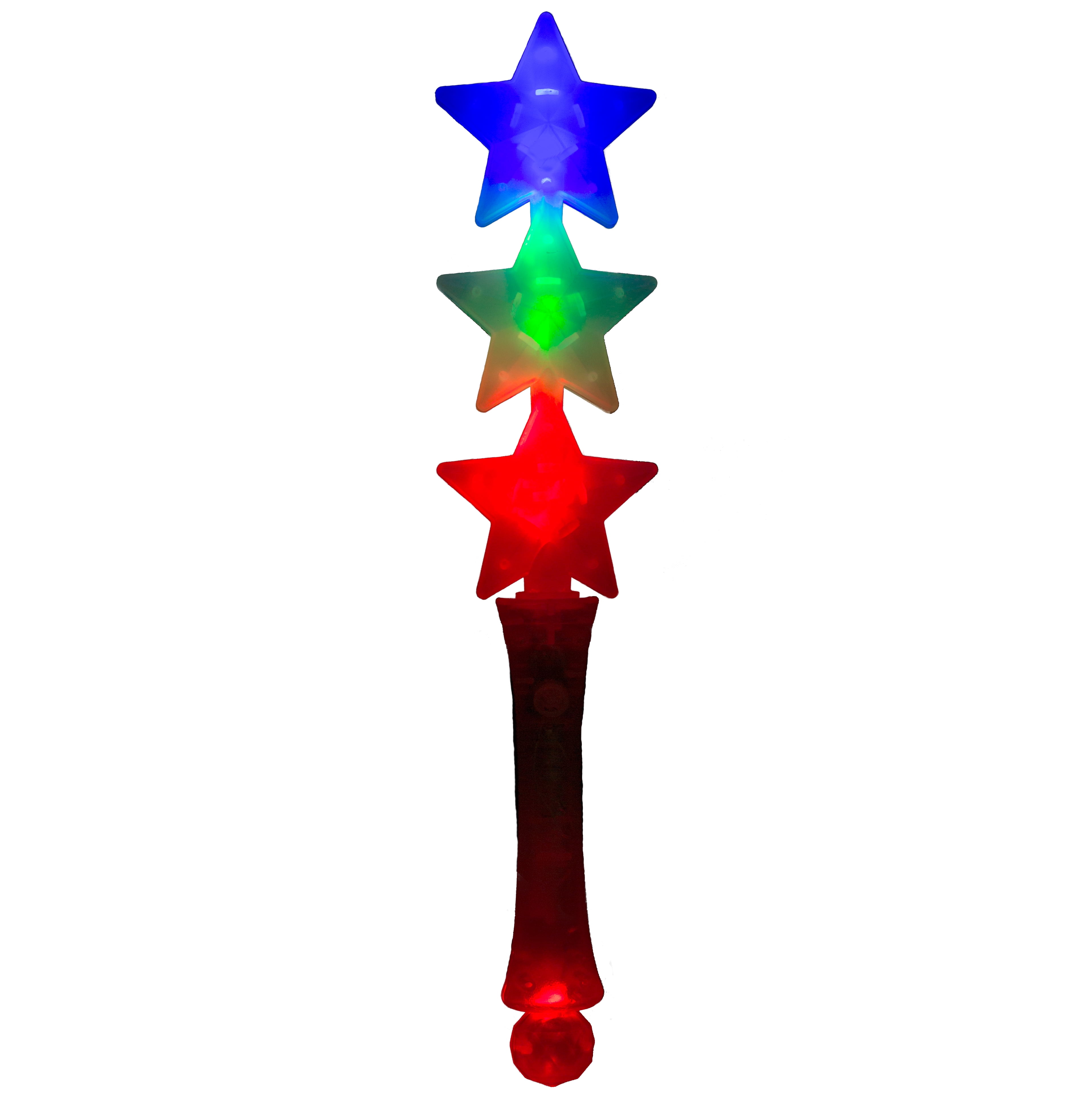 Veil Entertainment Patriotic Triple Star Light-Up 13.5" LED Wand, Red ...