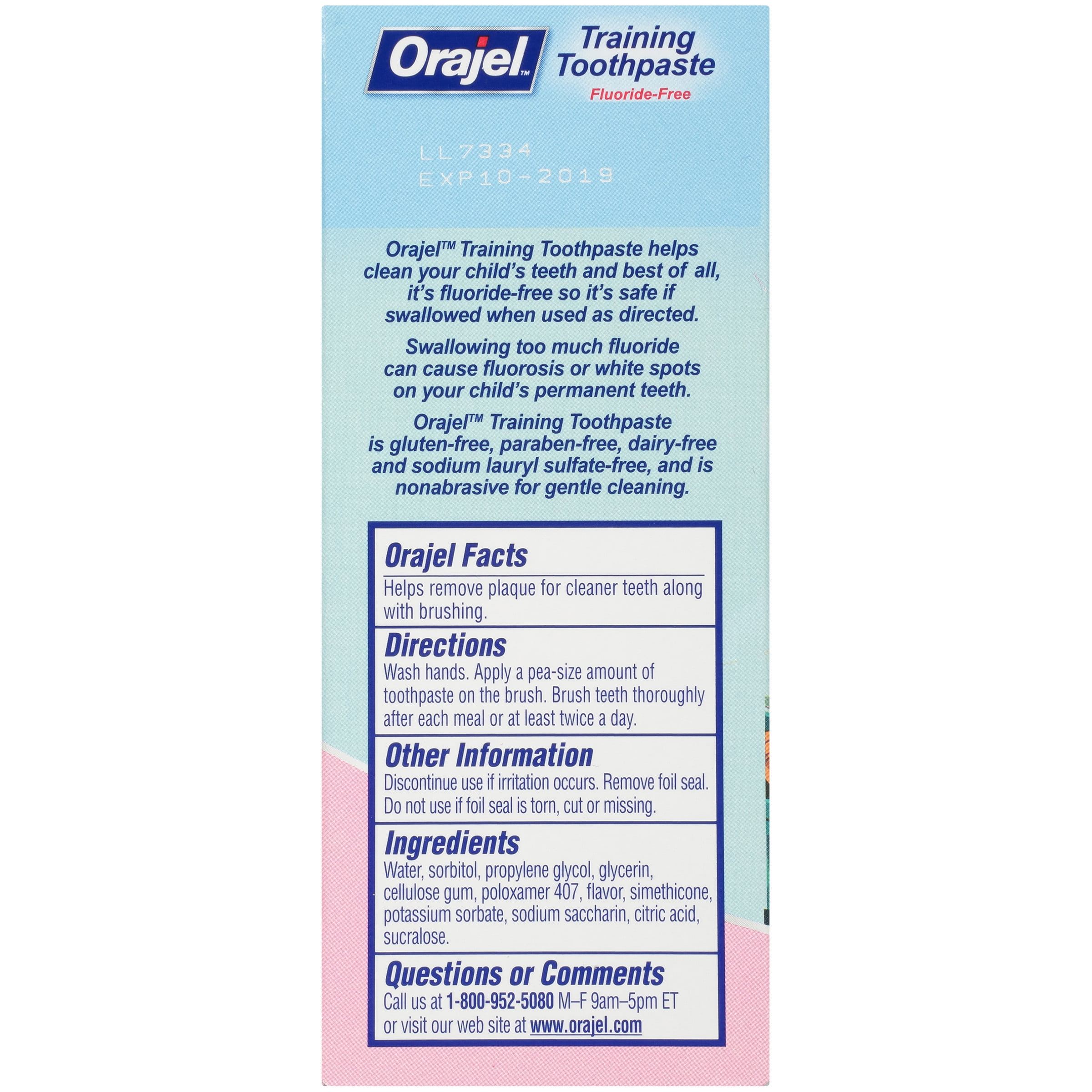 Orajel My Little Pony Fluoride-Free Training Toothpaste, Pinky Fruity ...