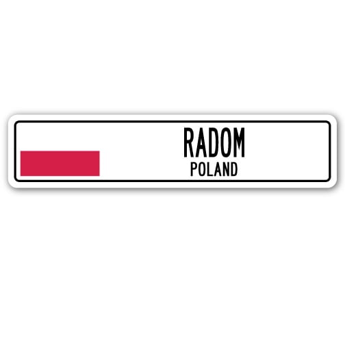 RADOM, POLAND Street Sign Pole flag city country road wall gift ...