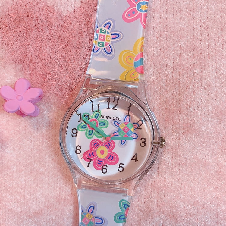Reloj de flores de colores para mujer, estudiante de secundaria, moda ...