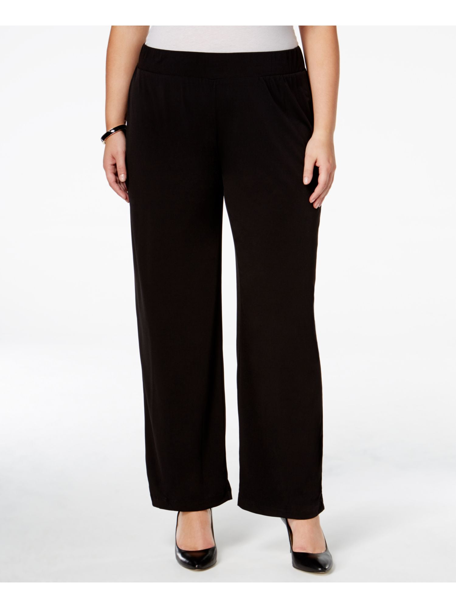 NY Collection NY COLLECTION Womens Black Wide Leg Pants Plus Size 3X NY Collection NY COLLECTION Womens Black Wide Leg Pants Plus Size 3X