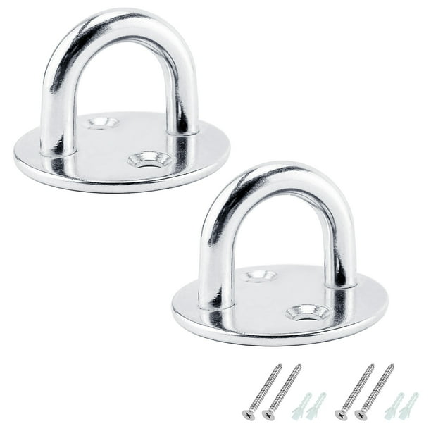 Wweixi 2 Pieces Eye Pad Plate Stainless Steel Round Hooks Plates with ...