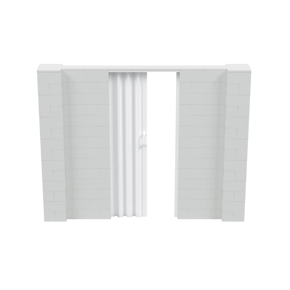 EverBlock 9’ x 7’ Wall Kit with Accordion Door | 3’ x 7’ Doorway ...