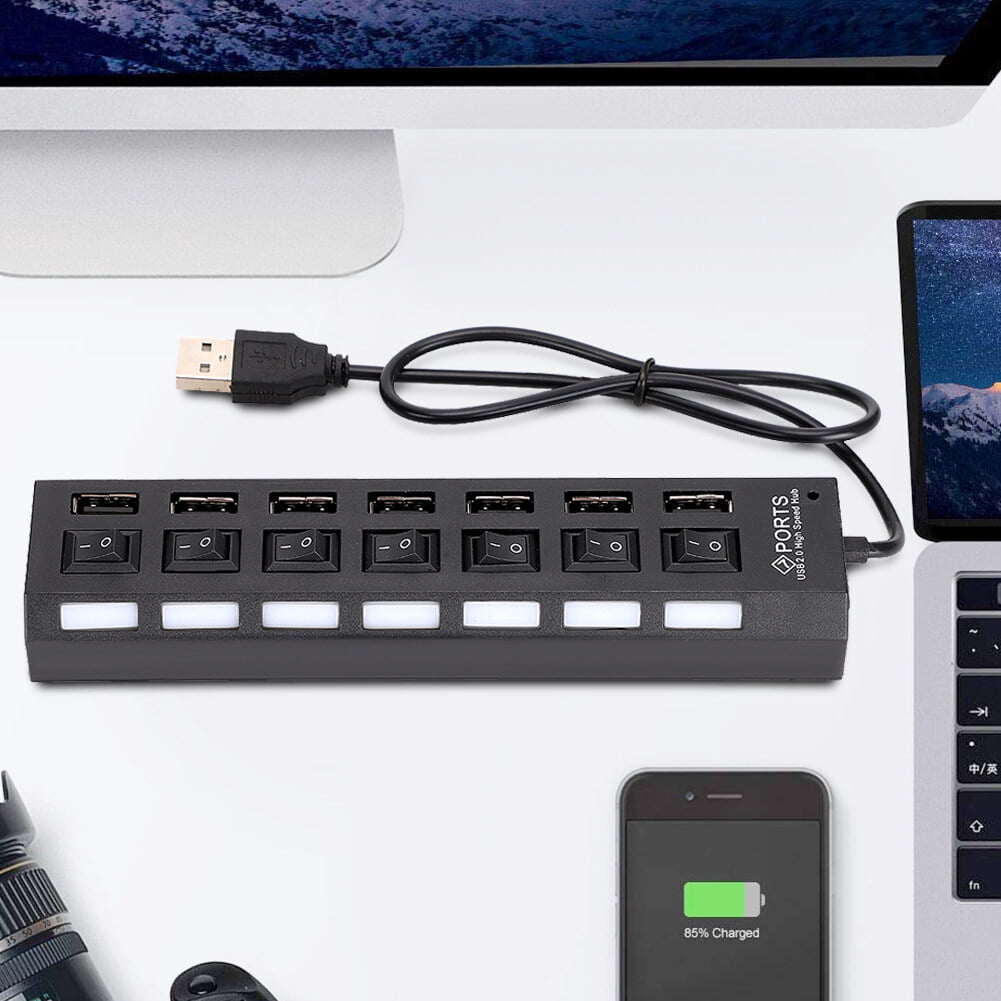 USB Docking Station,7-Port Hub USB Docking Docking Station Desktop Hub ...