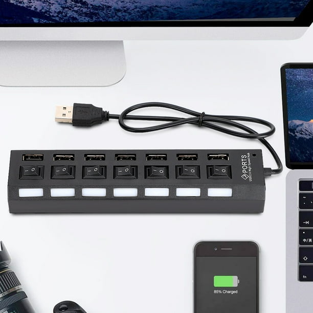 Docking Station, Desktop Hub, Hub, 7 Ports Hub Black Independent Power ...