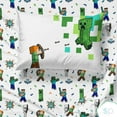 Minecraft Kids 4-Piece Full Sheet Set, Microfiber, White, Mojang ...