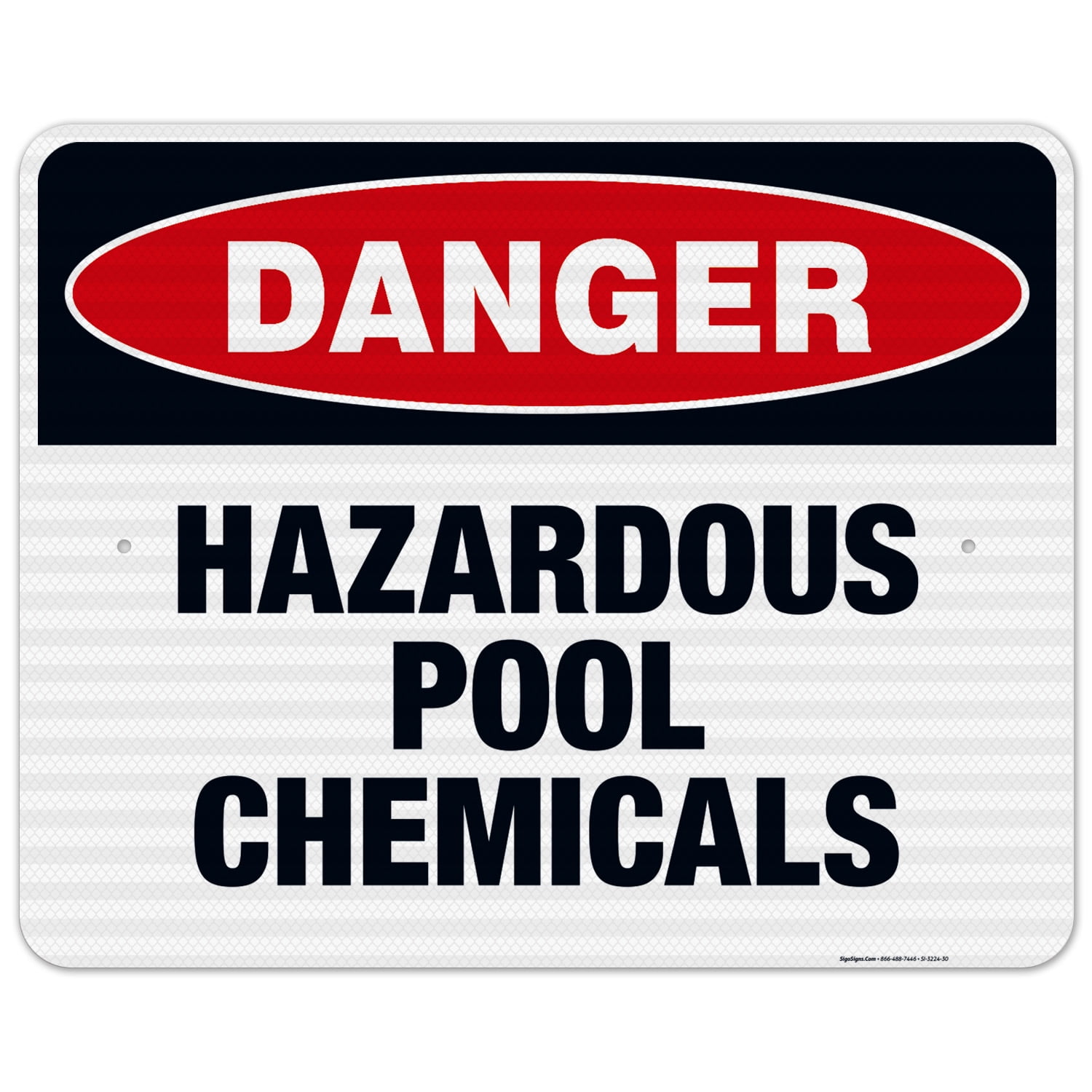 Danger Hazardous Pool Chemicals Sign, Osha Sign, - Walmart.com