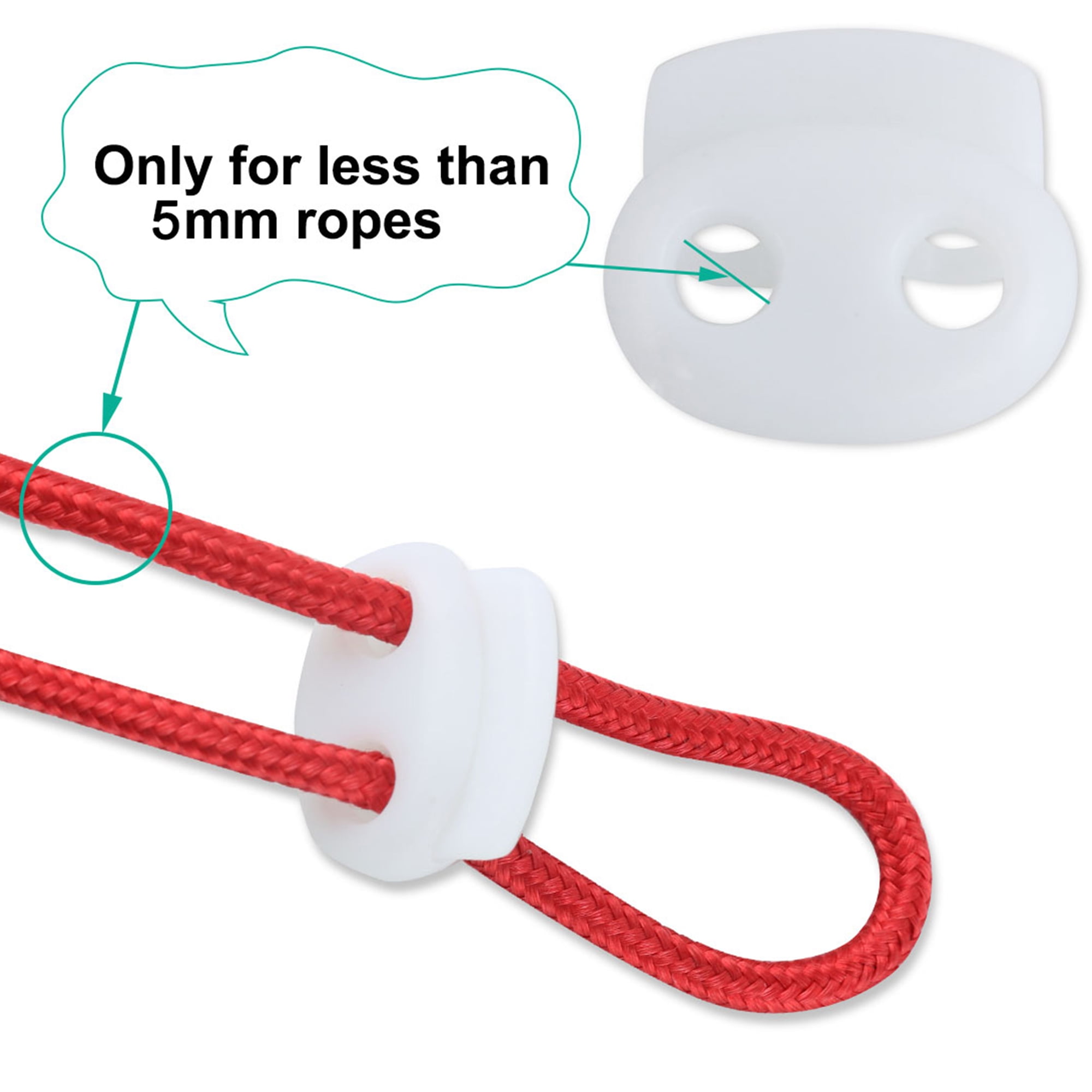 Uxcell 0.75''x0.67''x0.28'' Spring Cord Locks Rope Fastener Double ...