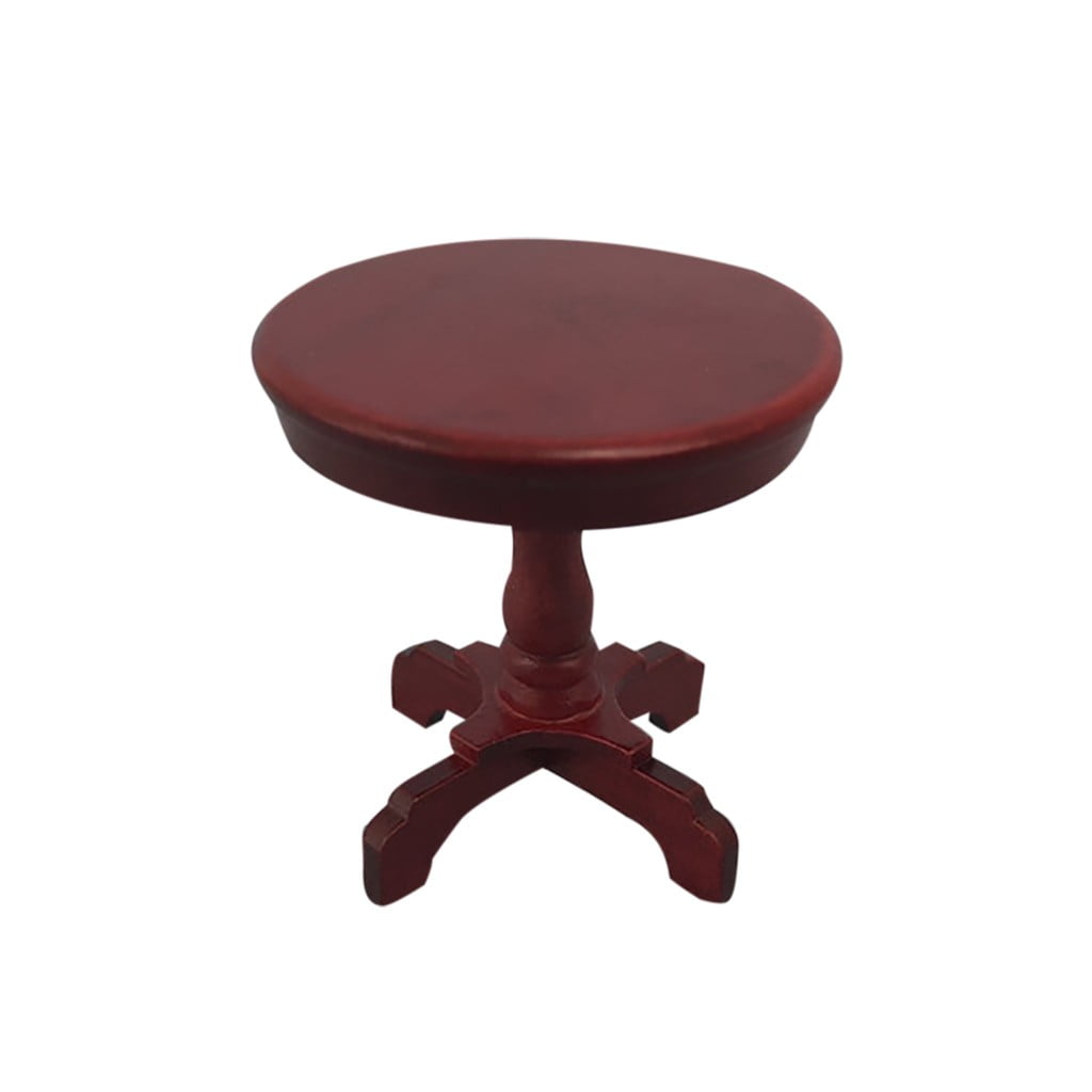Kiplyki Wholesale 1 12 Dollhouse Furniture Miniature Wooden Round Side Table Kids Pretend Play Toy