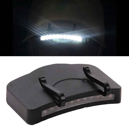 Clip On LED Head Lamp Hat Light Headwear Brim Fishing Recharge ...
