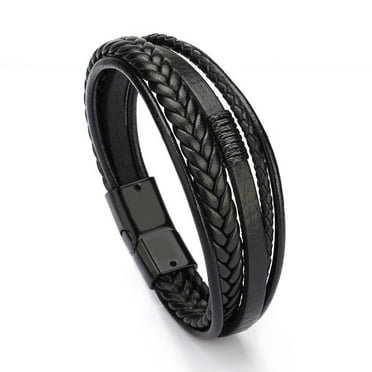 Multilayer Leather Bracelets Set For Men Wristband Cuff Bangles ...