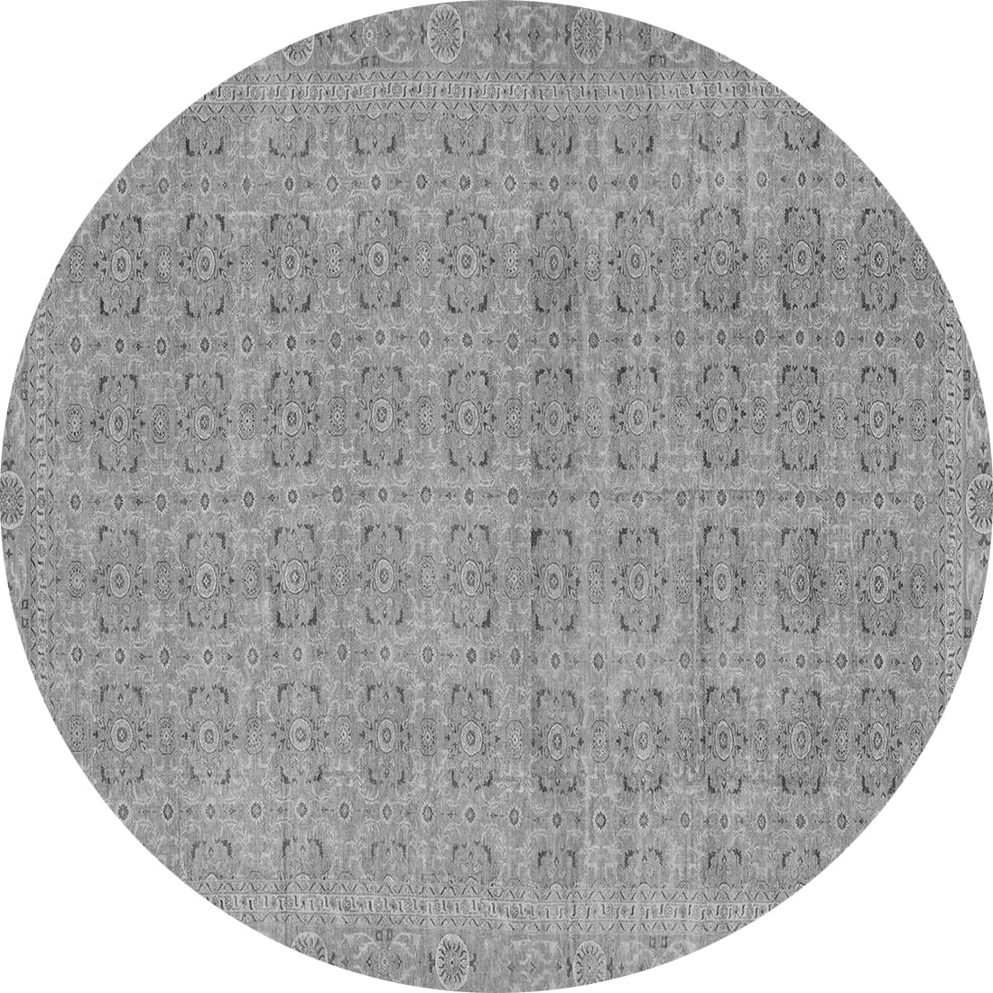 Ahgly Company Indoor Round Abstract Gray Modern Area Rugs, 5' Round ...