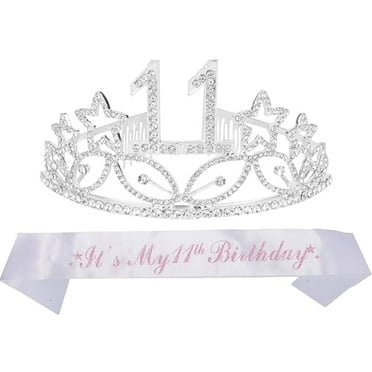 MEANT2TOBE 100th Bday Sash & Tiara - Pink Glitter Sash + Rhinestone ...