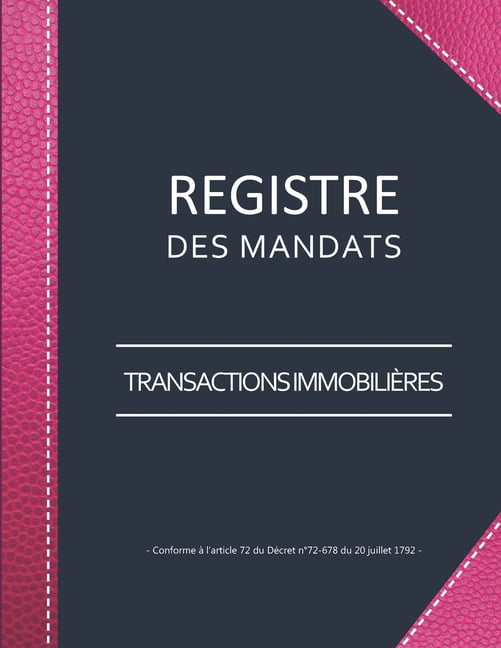 Registre Des Mandats Conforme à Larticle 72 Du Décret N° 72 678